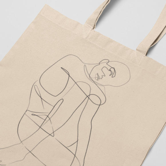 Outfit Bits | Bags | Female Twist Body Sketch Line Art Tote | Poshmark